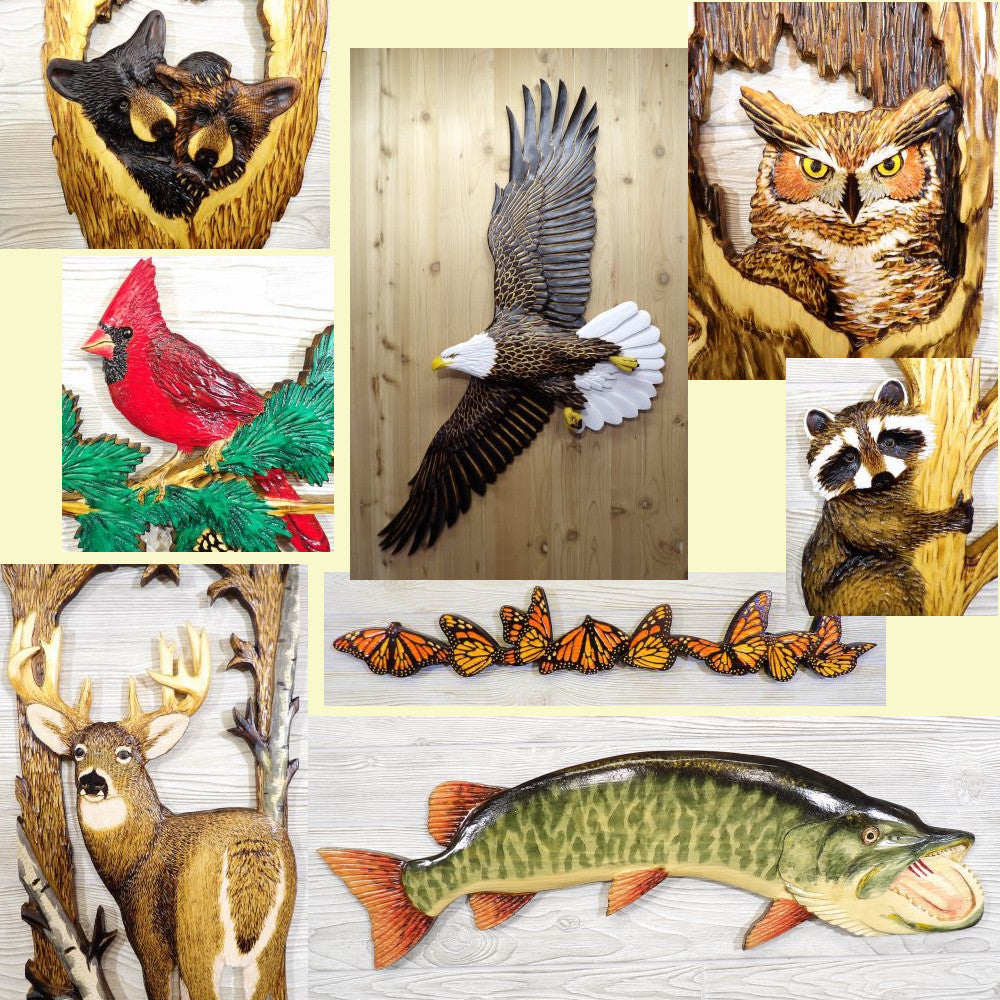 Clint Wickman Originals - Wood Carved Wildlife Wall Art